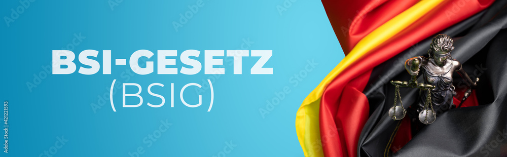 Foto de BSI-Gesetz (BSIG). Justitia Skulptur umgeben von einer ...