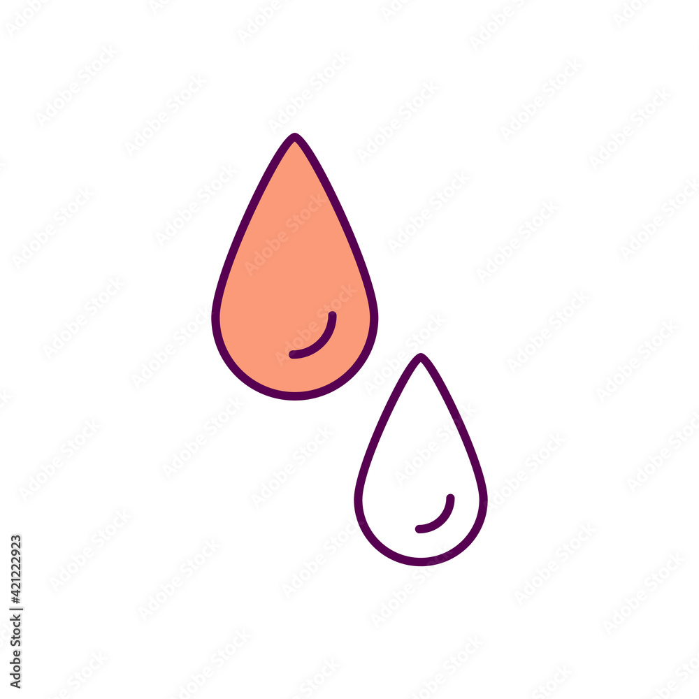 Blood testing RGB color icon. Checking organs functioning. Taking blood ...