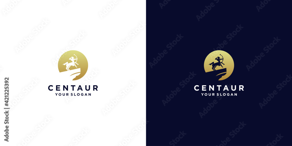 centaur logo design vector inspiration Stock Vector | Adobe Stock