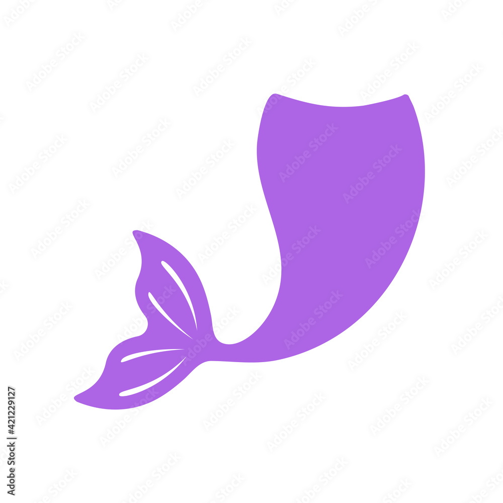 Beautiful mermaid tail vector Ocean mermaid tail design Isolated on ...