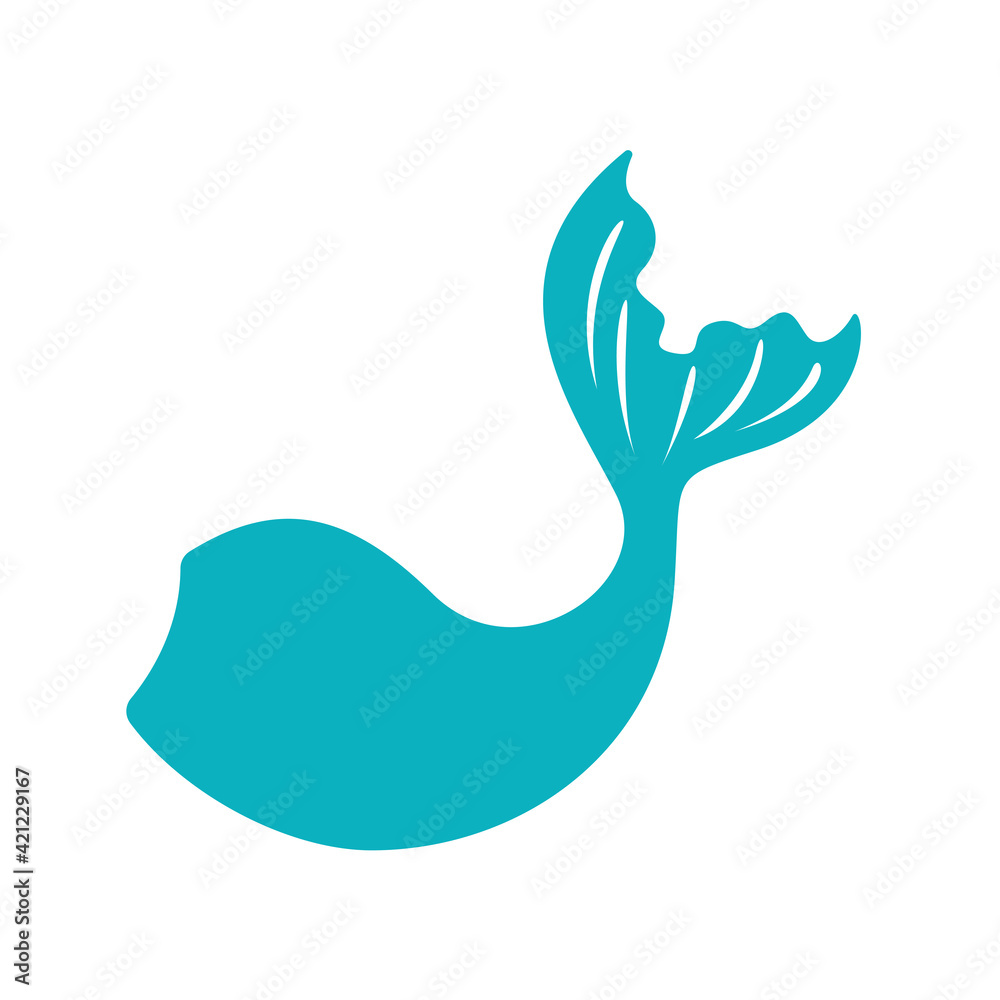 Beautiful mermaid tail vector Ocean mermaid tail design Isolated on ...