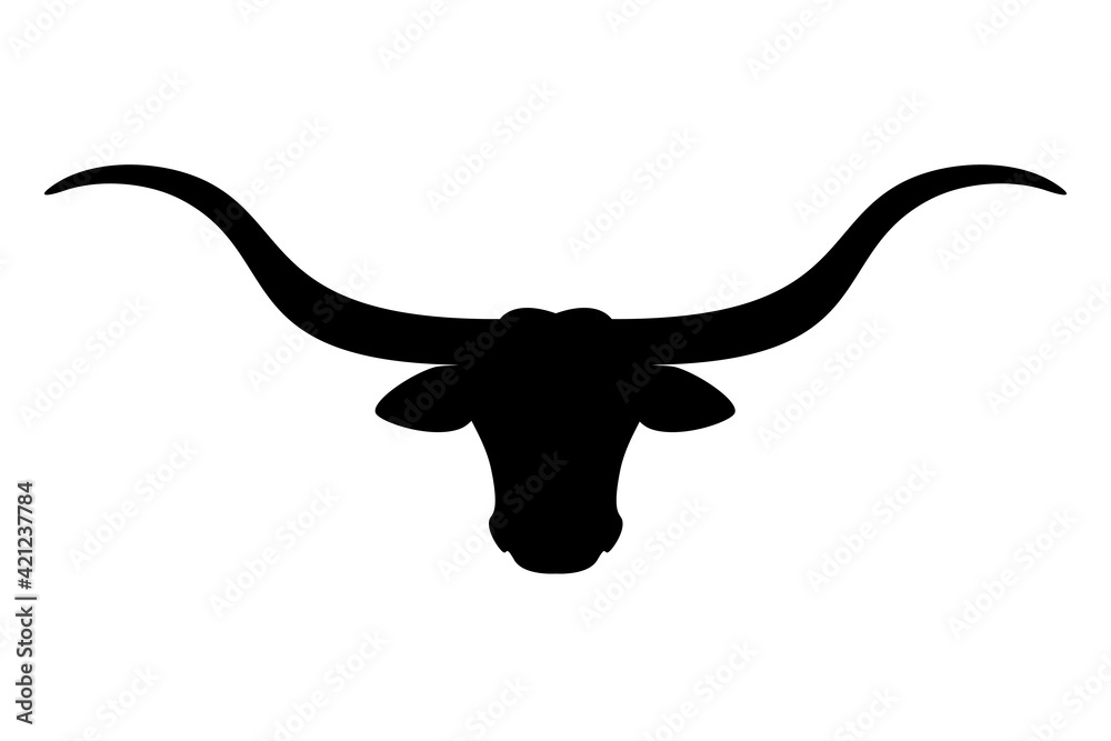 Texas Longhorn cattle head icon, vector illustration Stock Vector ...