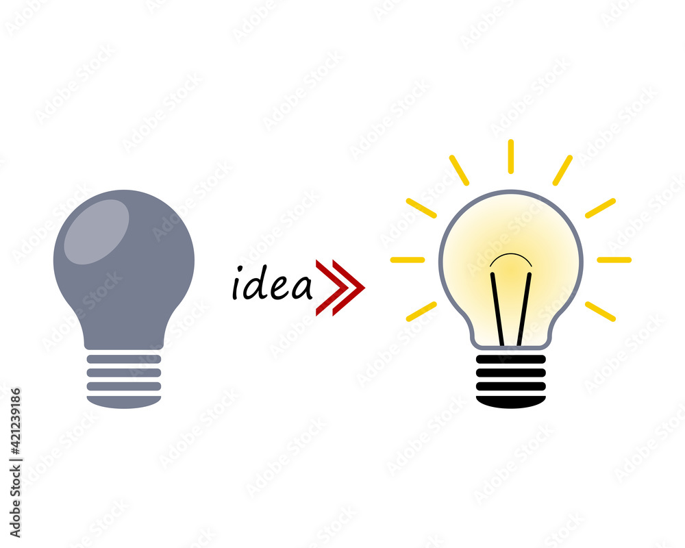 Light bulb full of analytical and creative thinking ideas, icons.Signs ...