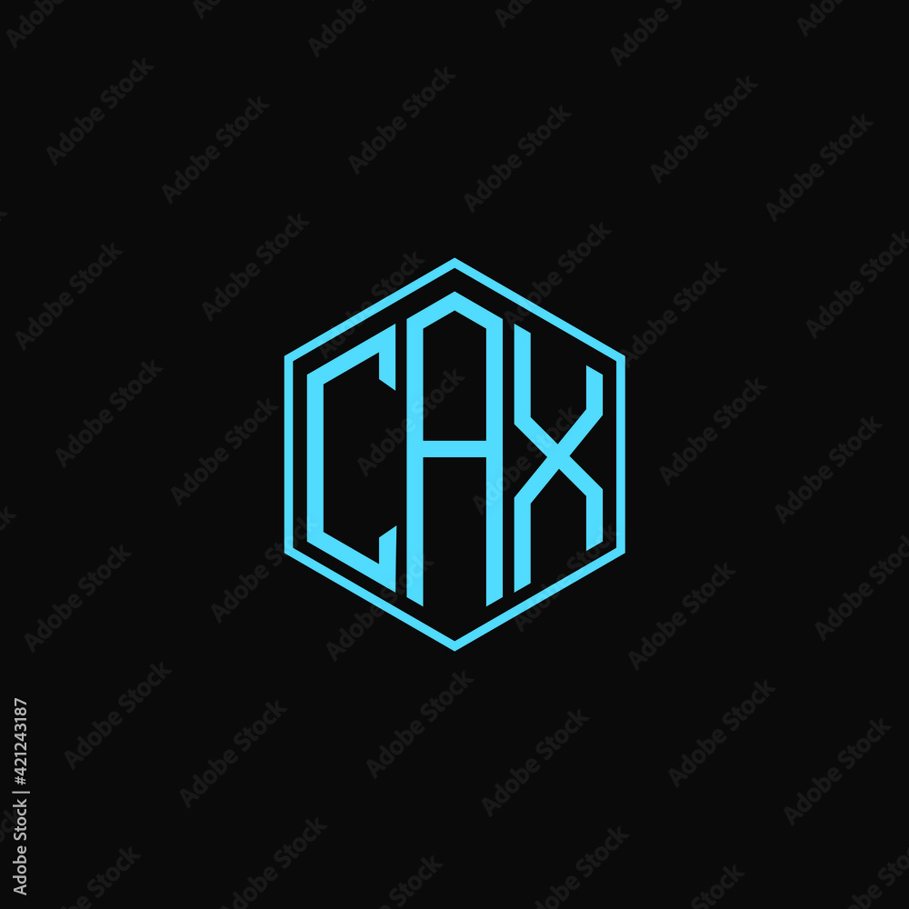 CAX polygon letter icon design on BLACK background.Creative letter CAX ...