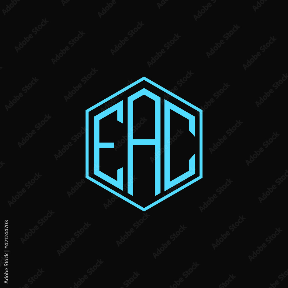 EAC polygon letter icon design on BLACK background.Creative letter EAC ... EAC polygon letter icon design on BLACK background.Creative letter EAC ...