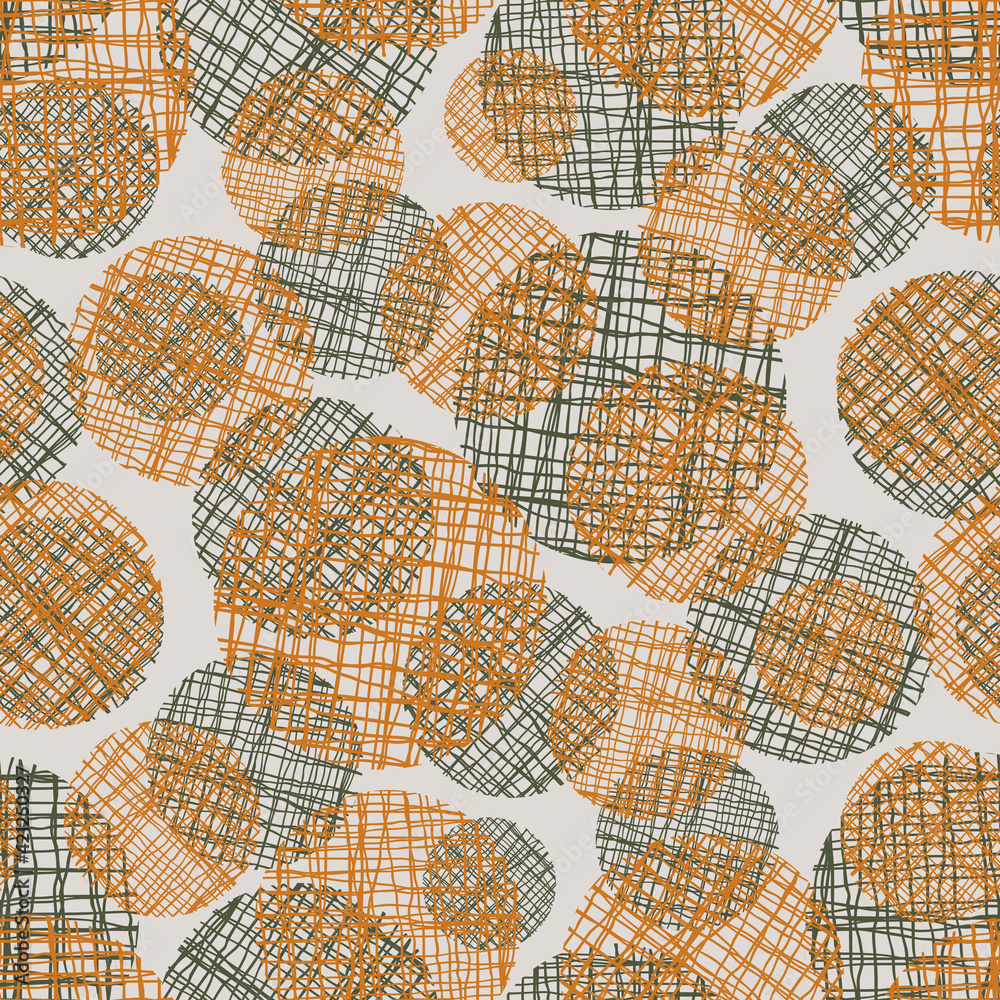 Irregular weave yarn vector circle seamless pattern background ...