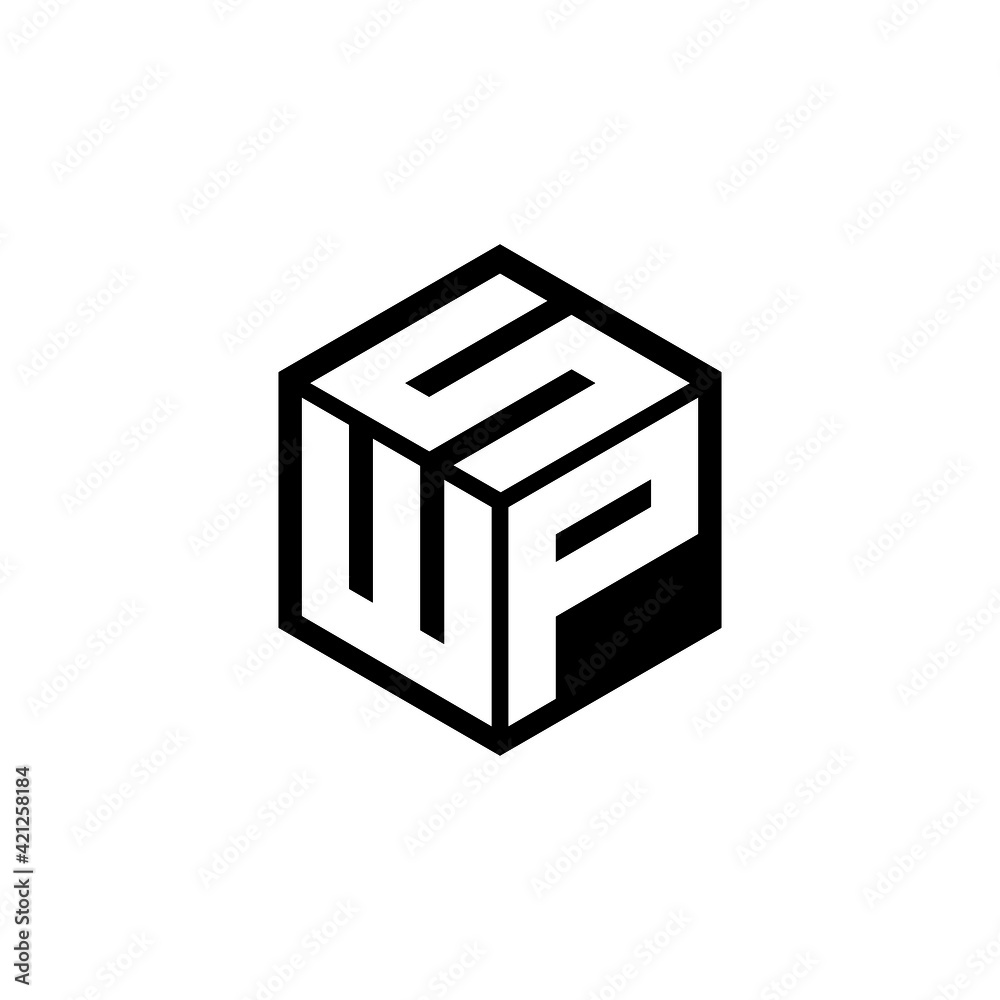 WPS letter logo design with white background in illustrator, cube logo ...