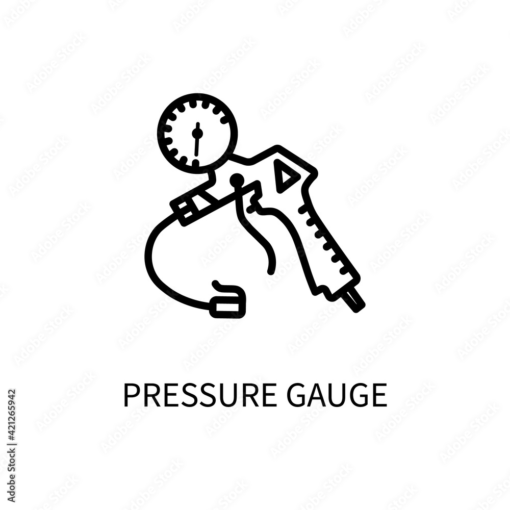 The Icon Of The Tire Pressure Gauge Line. Pressure Measuring Equipment ...