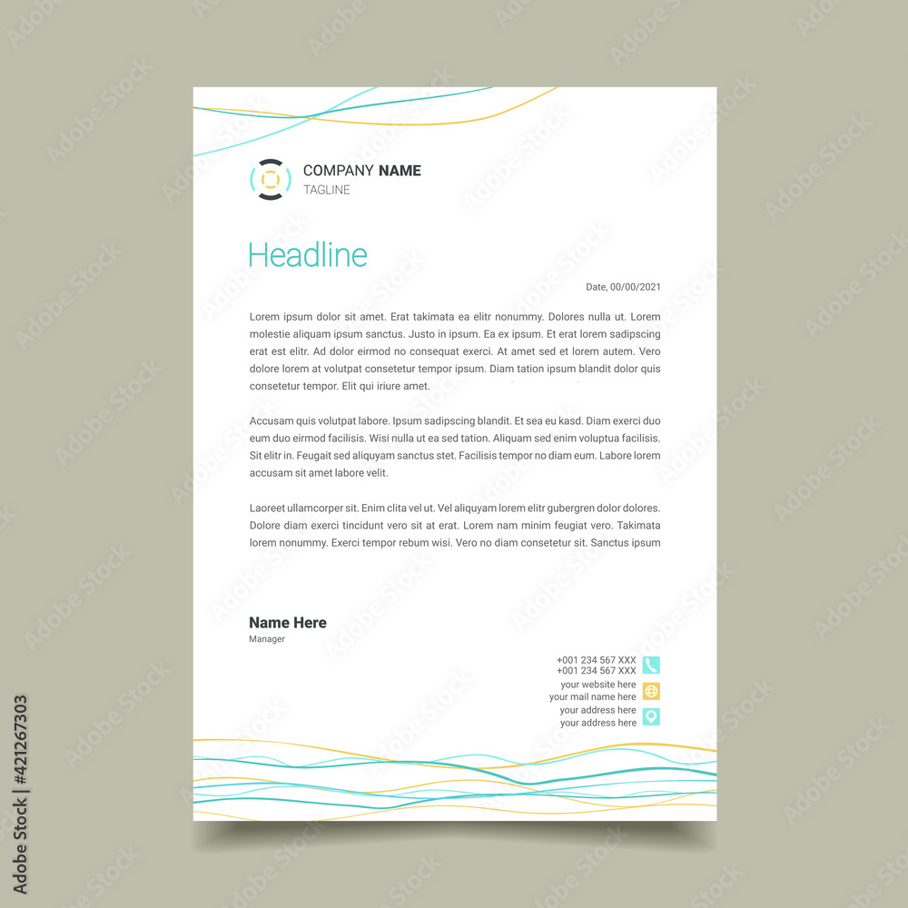 Letterhead design template. Abstract letterhead design. Creative and ...