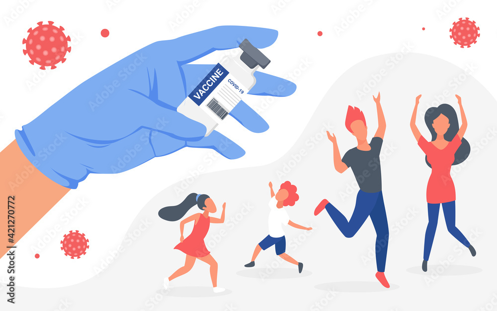 Family people vaccination concept vector illustration. Cartoon doctor ...