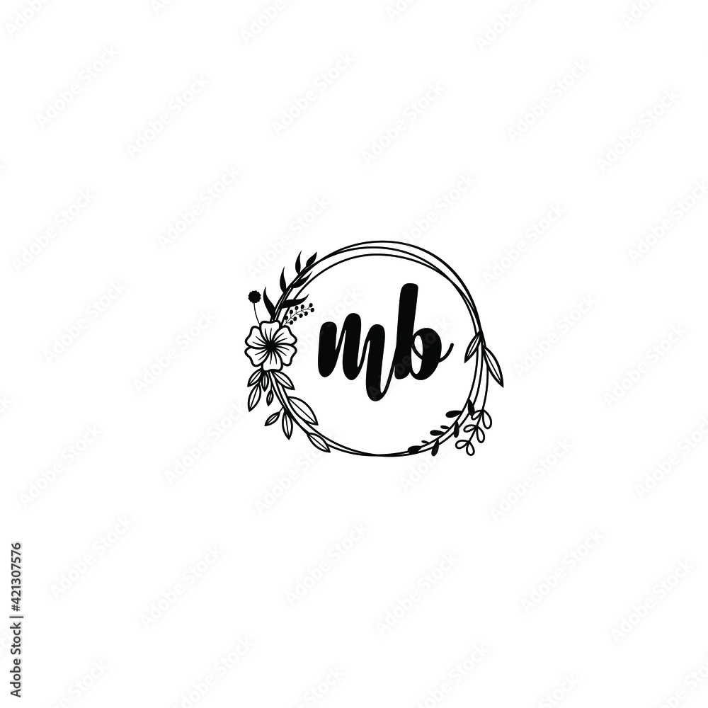 MB initial letters Wedding monogram logos, hand drawn modern ...