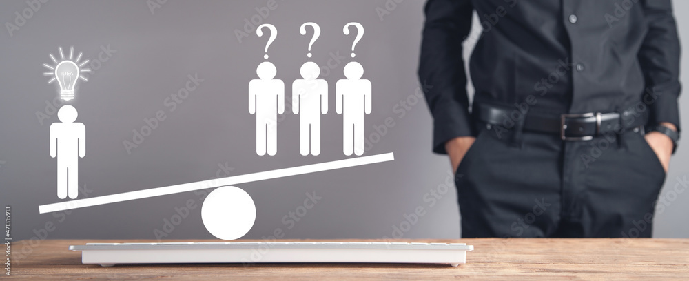 Human figures on balance scale. People. Idea Stock Photo | Adobe Stock
