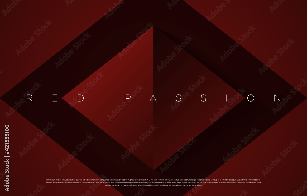 Red Passion abstract geometric background design. For cover design ...