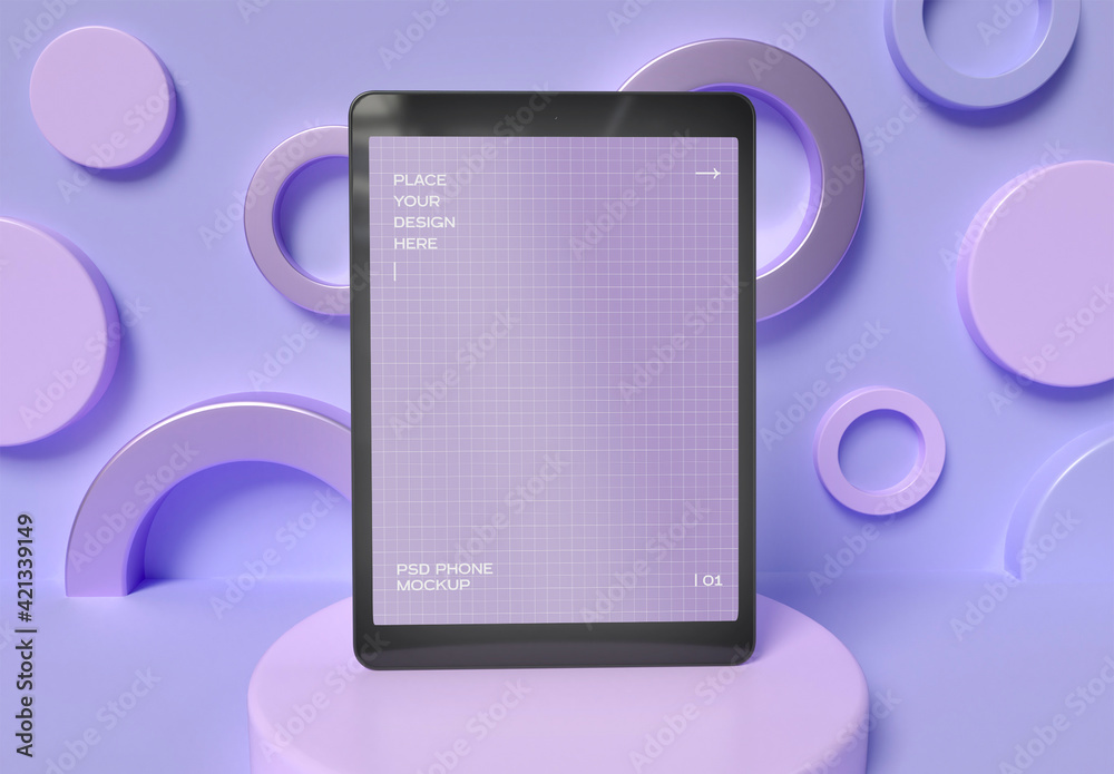 Isolated Flat Tablet Mockup Stock Template | Adobe Stock