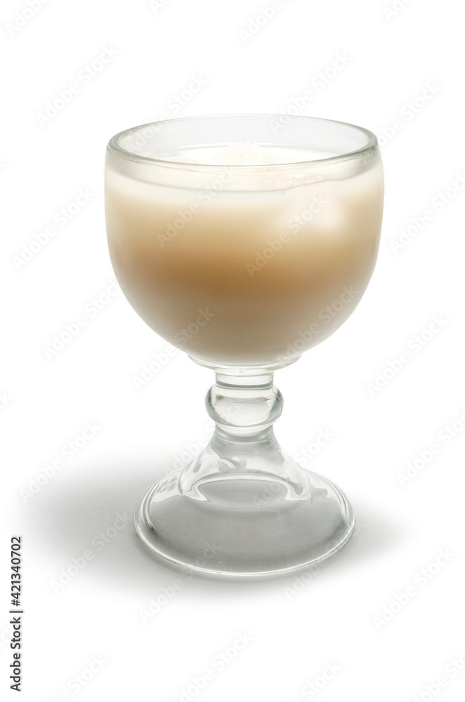 Copa de arroz casero tradicional mexicano o español Horchata. Bebida ...