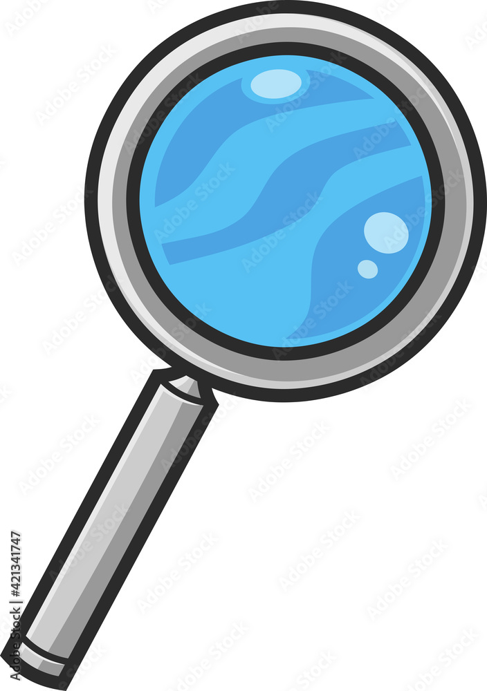 Cartoon Magnifying Glass. Vector Hand Drawn Illustration Isolated On ...