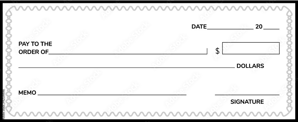 Vector illustration of the bank check Stock Vector | Adobe Stock