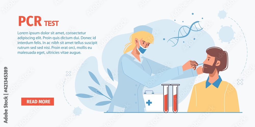 Vector cartoon flat doctor character at work doing PCR test.Physician ...