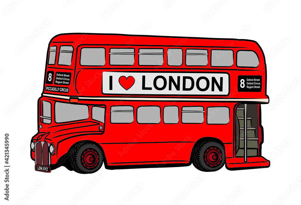Vector illustration of traditional London double decker bus Stock ...