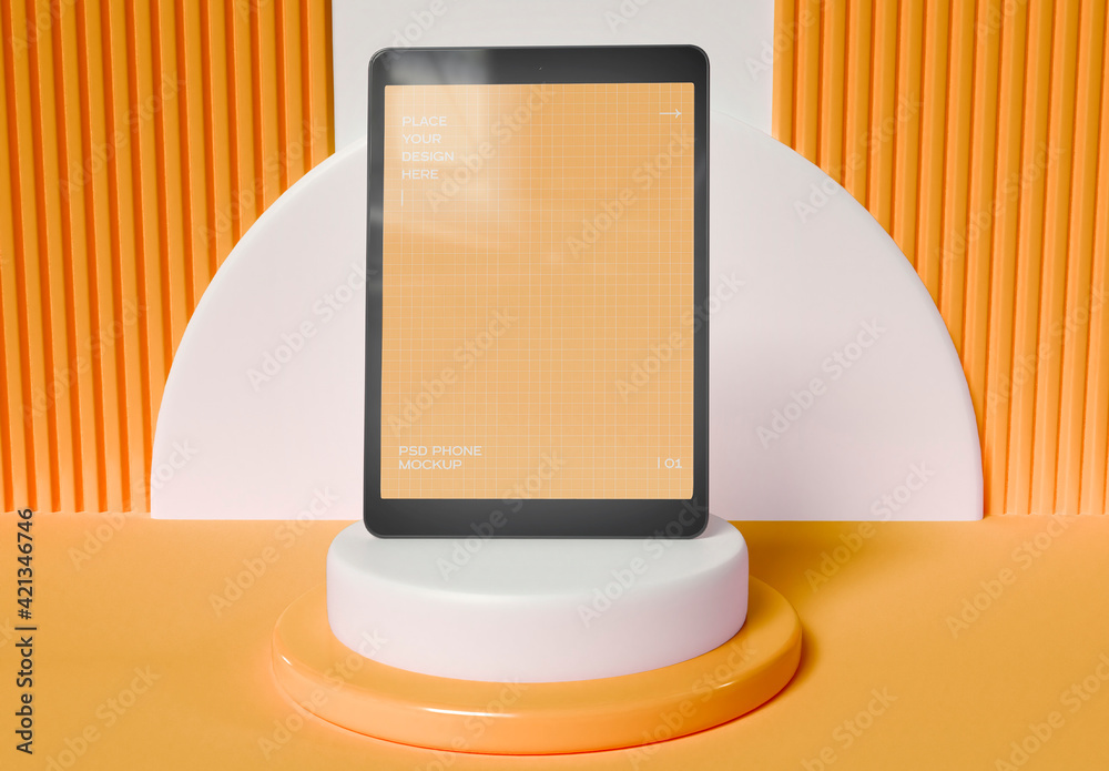 Vertical Tablet Mockup Stock Template | Adobe Stock