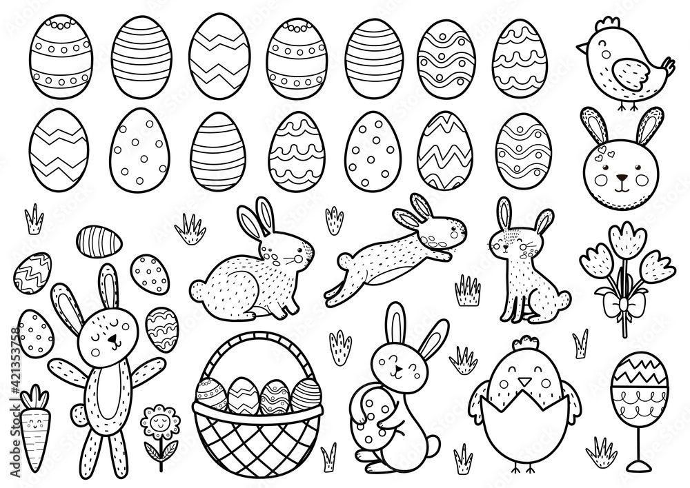 Easter Chick Clip Art Black And White