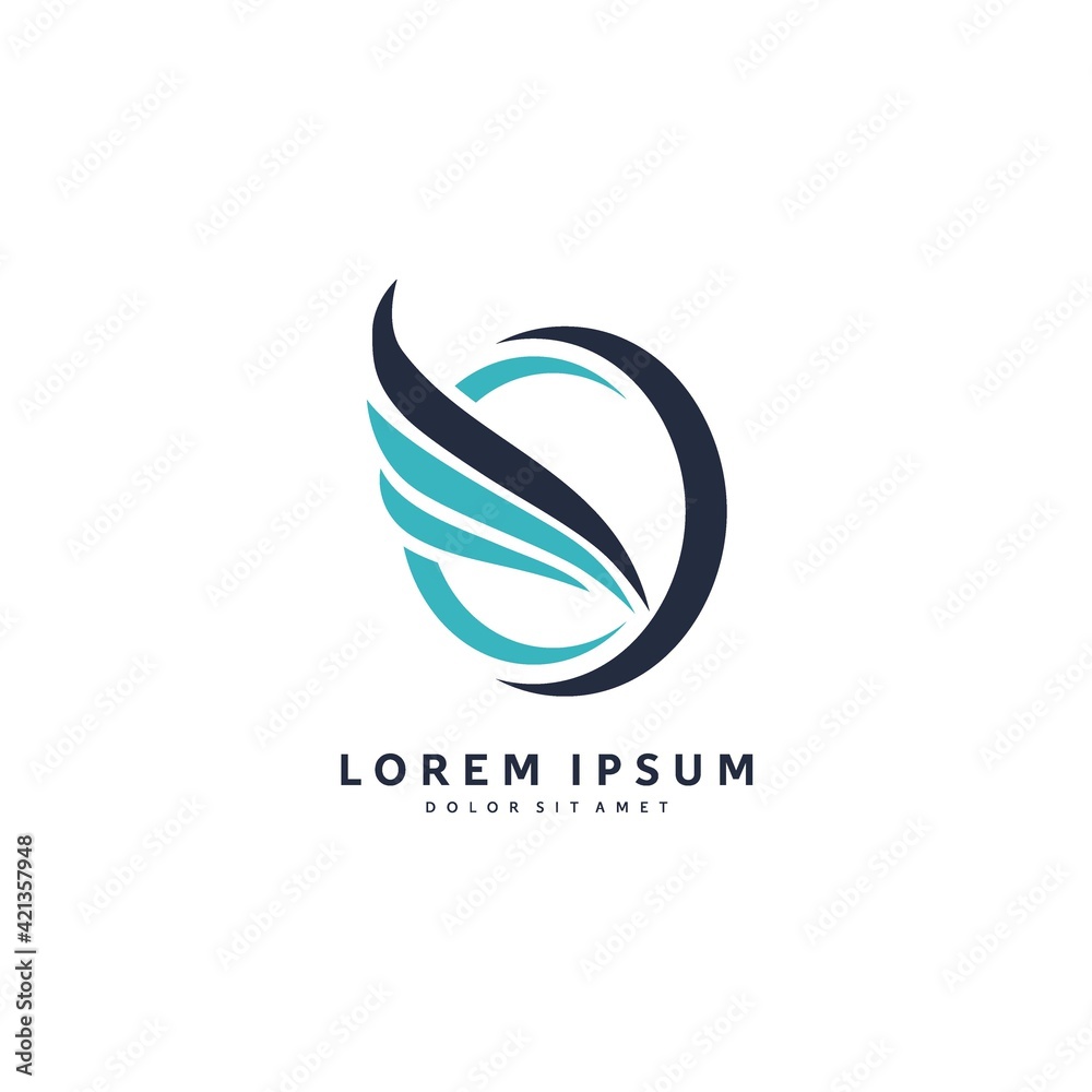 wing circle logo design vector image Stock Vector | Adobe Stock