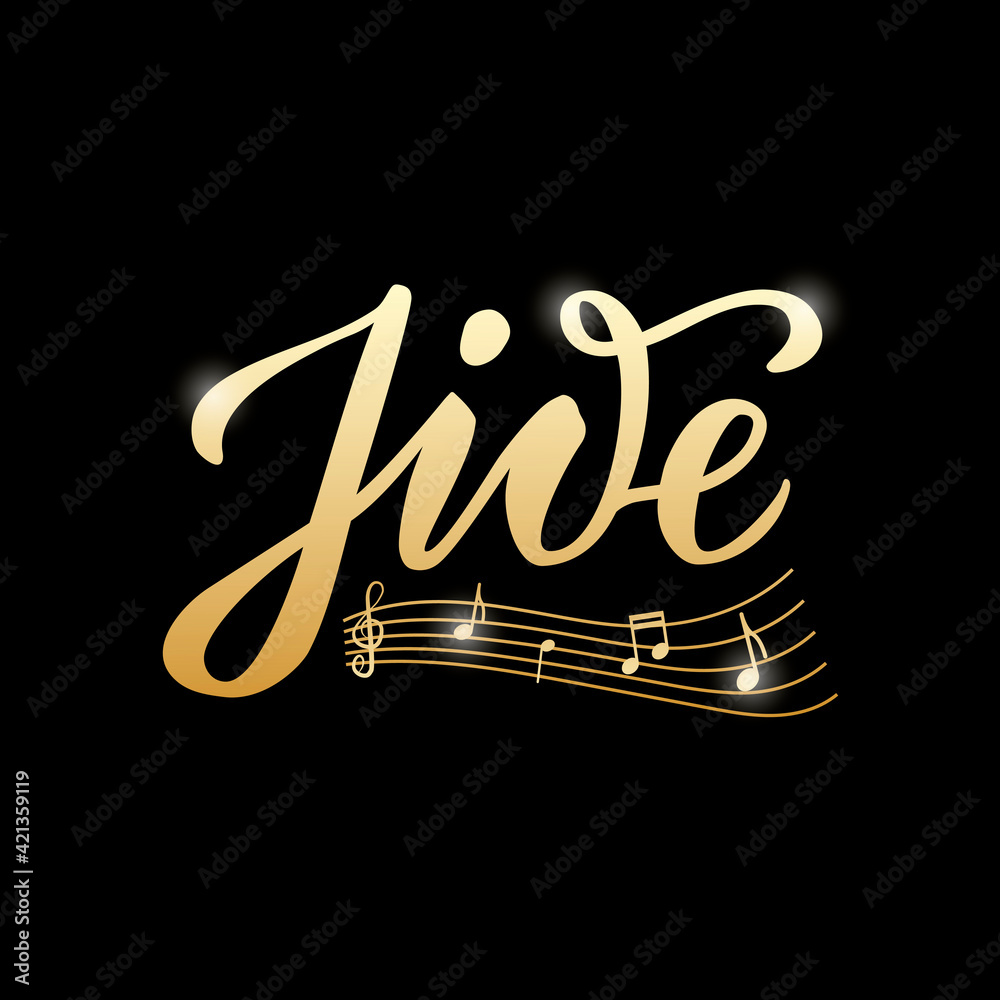 Vector illustration of jive isolated lettering for banner, poster ...
