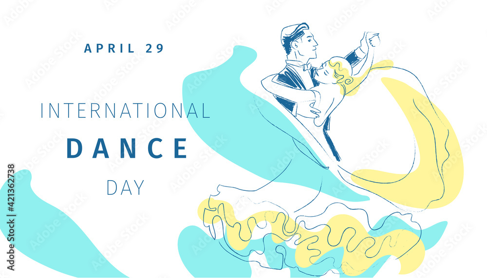 Ballroom dancing. Template for banner, flyer, invitation. International ...