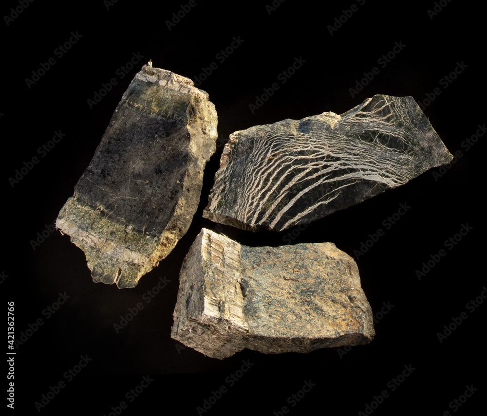 Serpentinite asbestos ore mineral from Asbest city, Ural, Russia. A ...