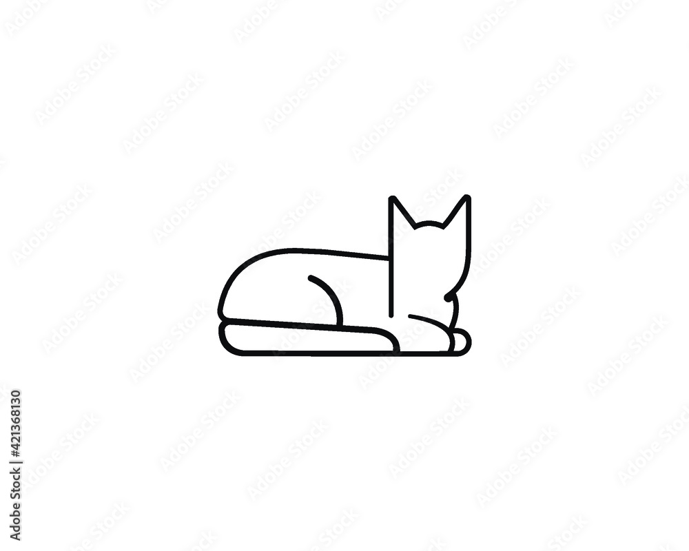 Cat Icon outline , logo design vector template. Modern animal icon for ...
