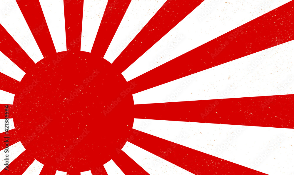 Creative graphic sunray red color stripe on white background. Japan ...
