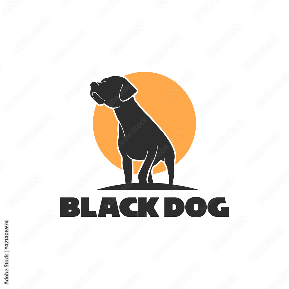 black dog logo vector illustration Stock Vector | Adobe Stock