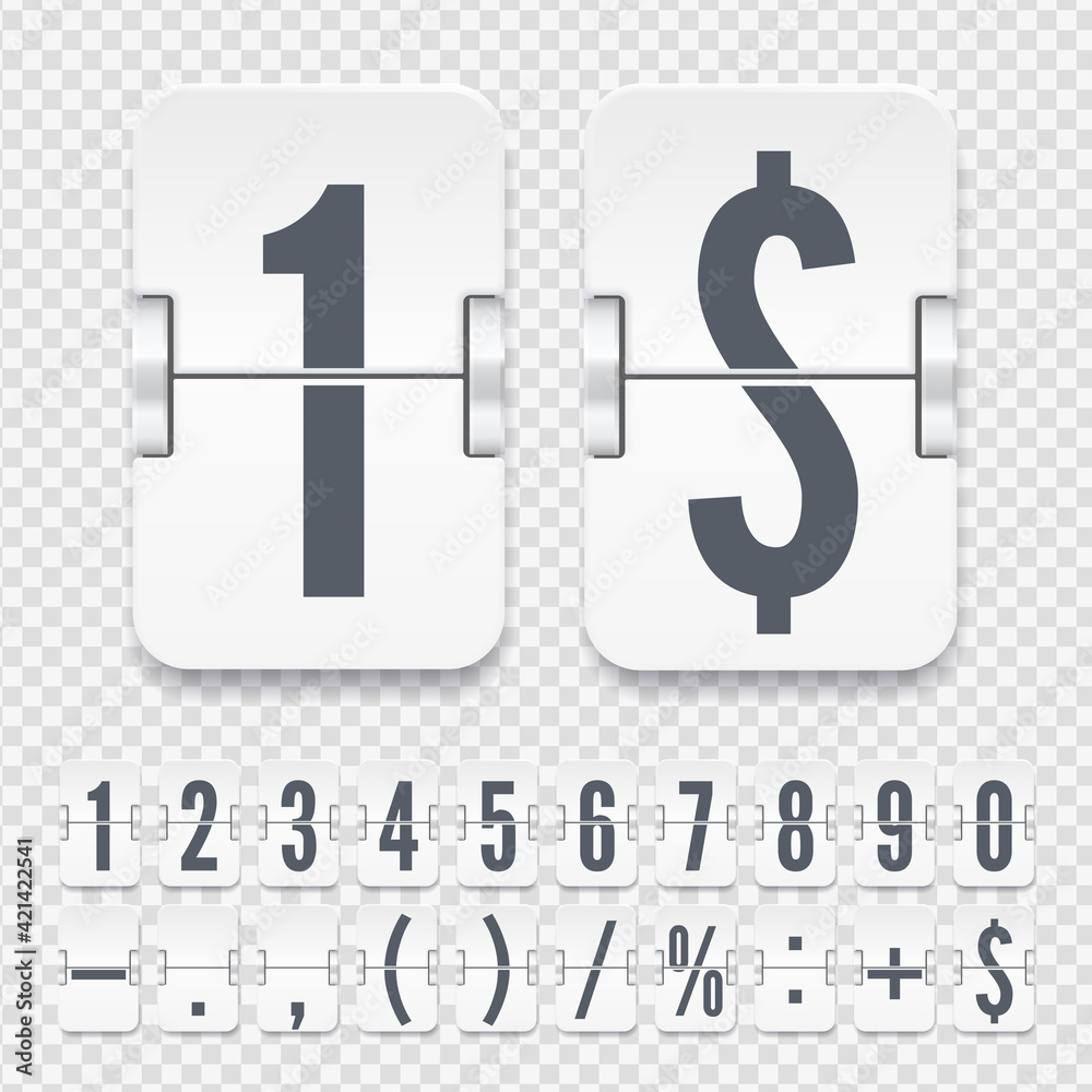 Vector template for time counter or web page timer. Flip numbers and ...