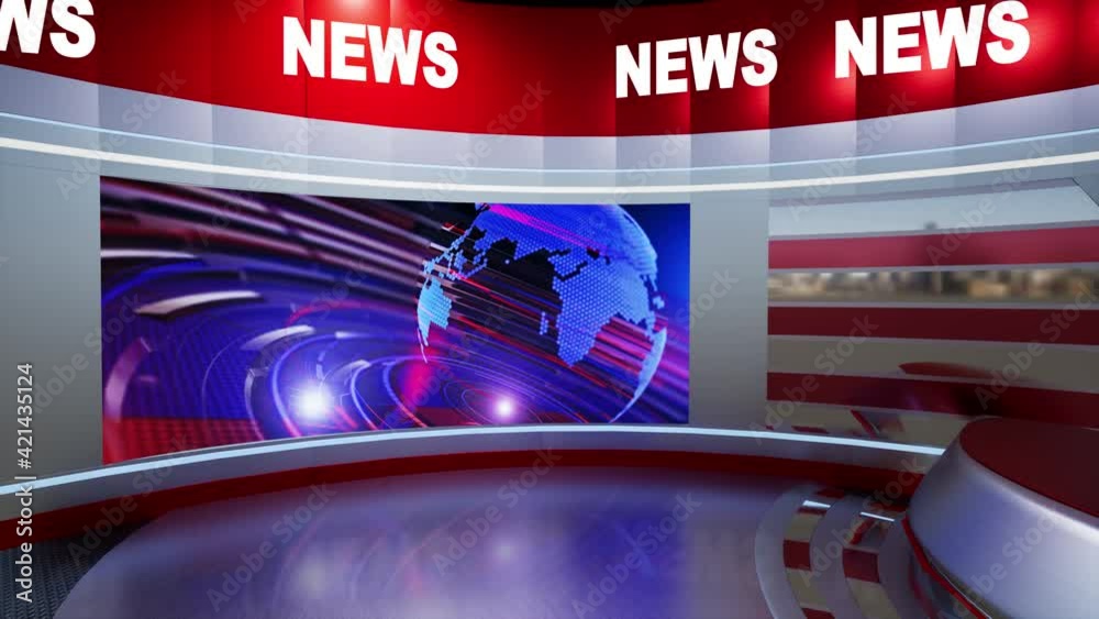3D Virtual TV Studio News , TV On Wall.3D Virtual News Studio ...