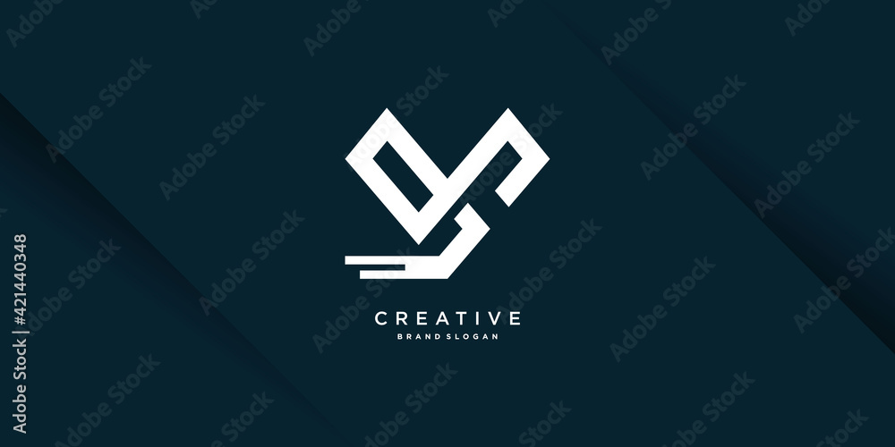 Letter logo initial Y with creative unique concept Premium Vector part ...