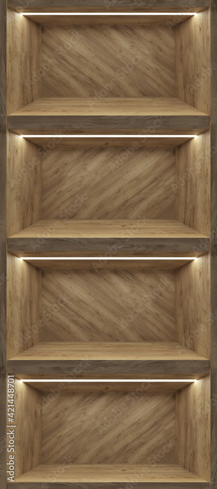 Realistic empty shelf for promotion design. Presentation template ...