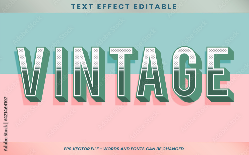 Text effect Editable Vintage words, theme editable font styles vintage ...