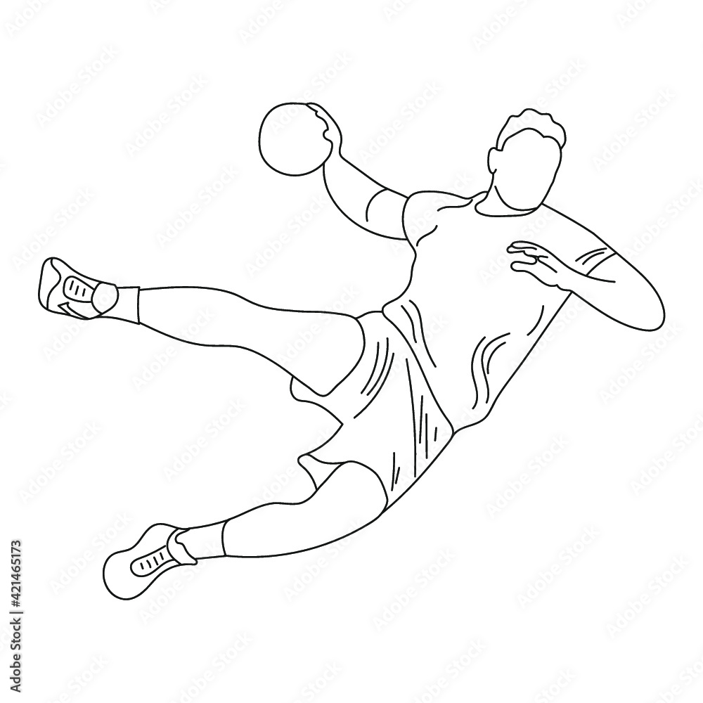 Dessin illustration handballeur Stock Vector | Adobe Stock