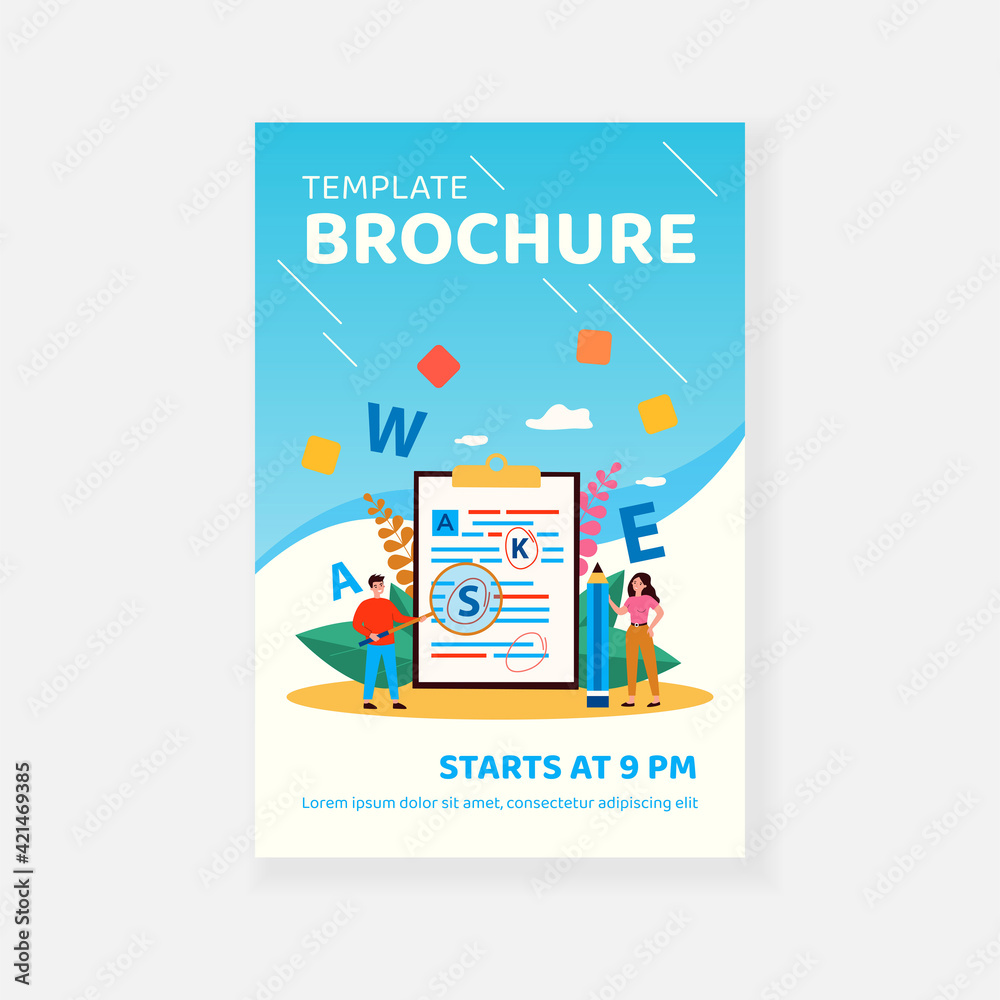Tiny people proofreading text flat vector illustration. Cartoon ...
