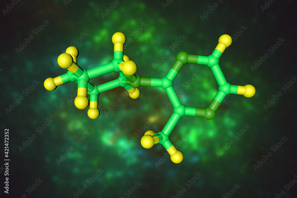 Molecular model of modaline, a potent monoamine oxidase inhibitor that ...