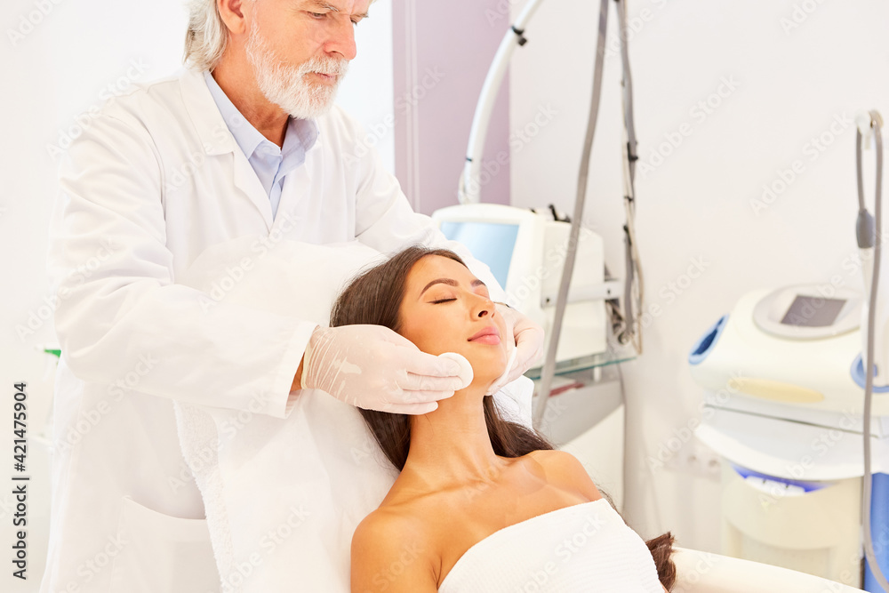 Beauticians in professional skin cleansing Stock Photo | Adobe Stock