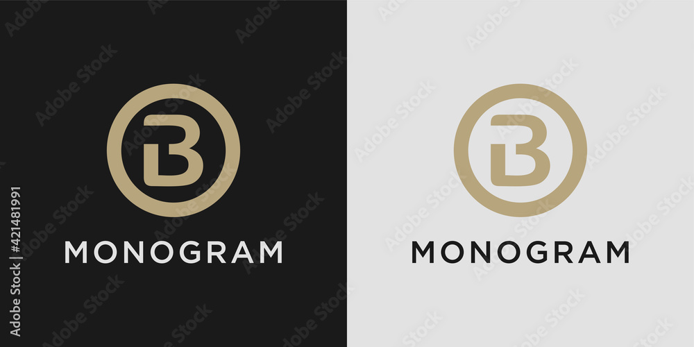 Monogram logo design letter b with creative circle concept Stock Vector ...