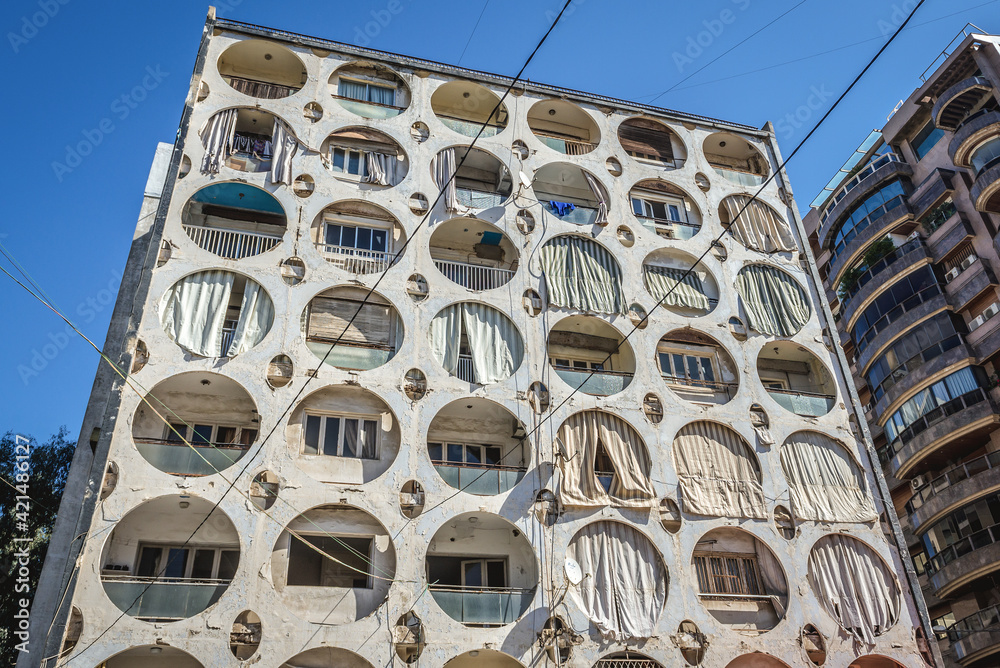 Beirut, Lebanon - March 5, 2020: Historic residential building in ...