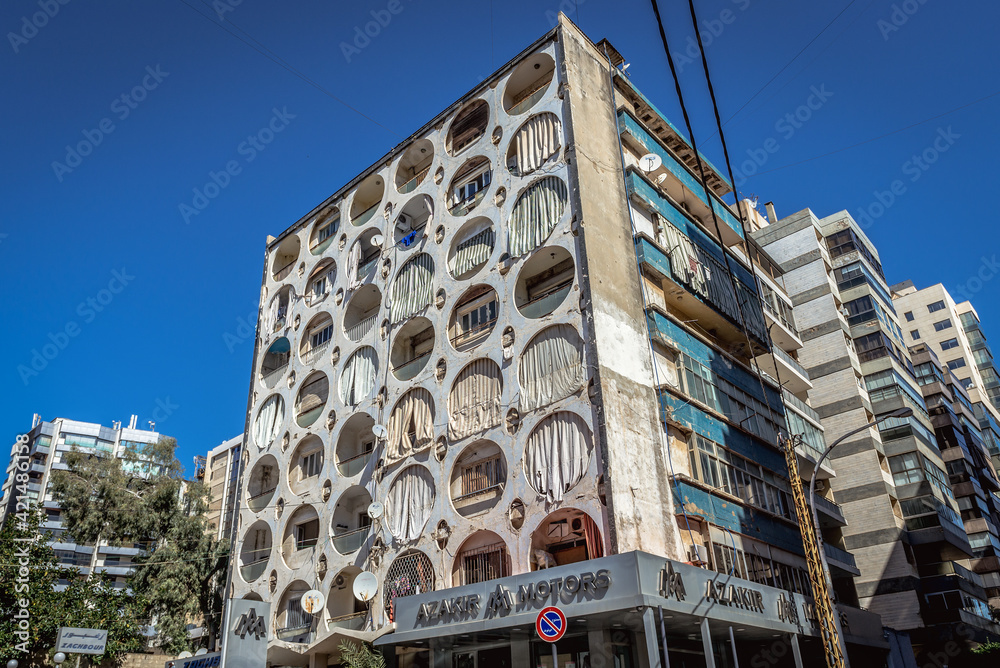 Beirut, Lebanon - March 5, 2020: Historic residential building in ...