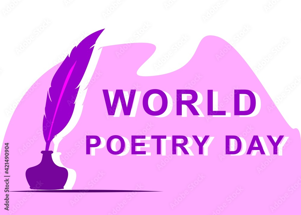 Icon of quill and ink as a symbol to commemorate world poetry day Stock ...