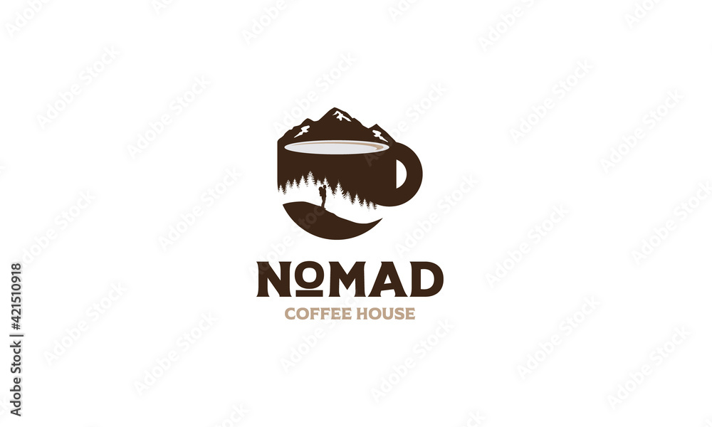 Coffee Nomad Logo Design Inspirations Stock Vector | Adobe Stock