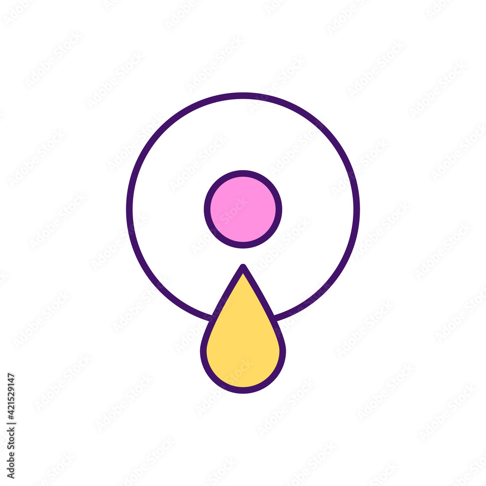 Breast engorgement RGB color icon. High milk supply. Lactational ...