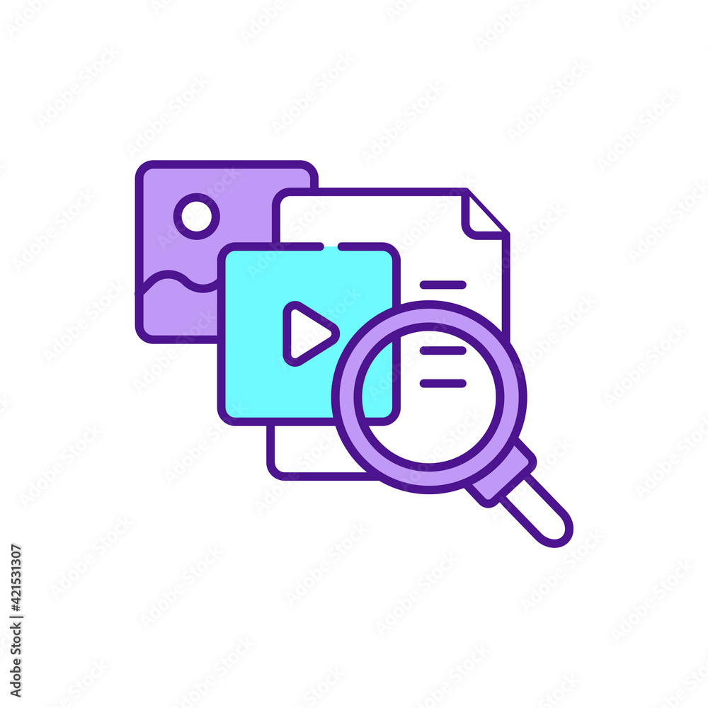 Media literacy RGB color icon. News messages analysis. Critical ...