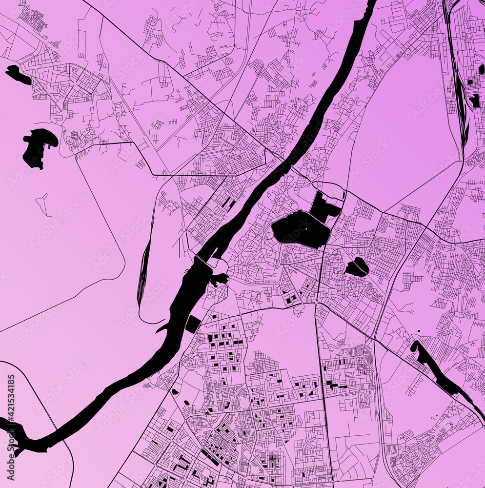 Kota, Rajasthan, India (IND) - Urban vector city map with parks, rail ...