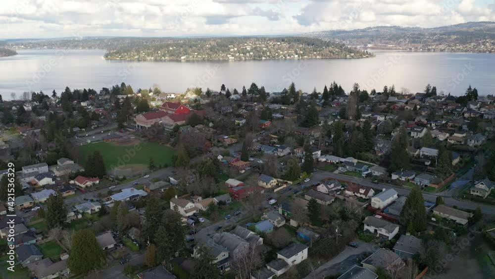 Cinematic drone dolly footage of Lakeridge, Rainier Valley, South ...